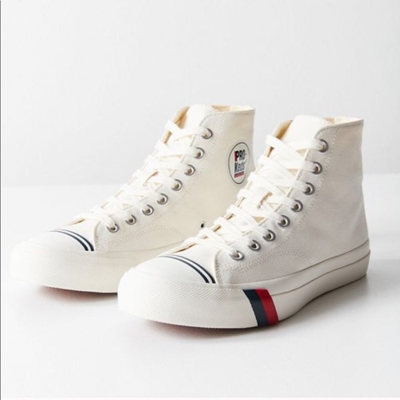 Keds | Shoes | Pro Keds Vintage White High Top Canvas Sneakers | Poshmark